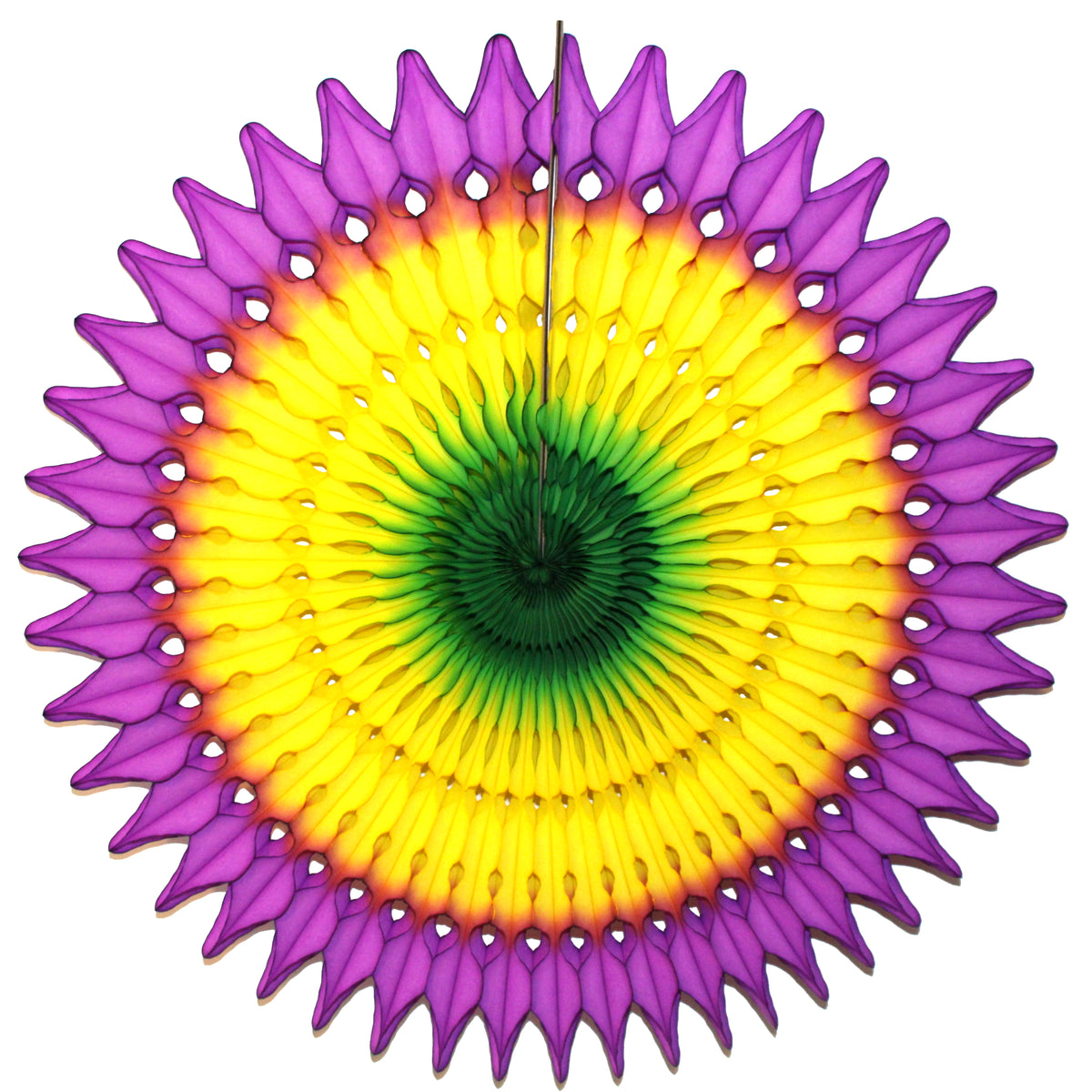 Mardi Gras Tissue Paper Fan Decorations - Made in USA – Devra Party Art