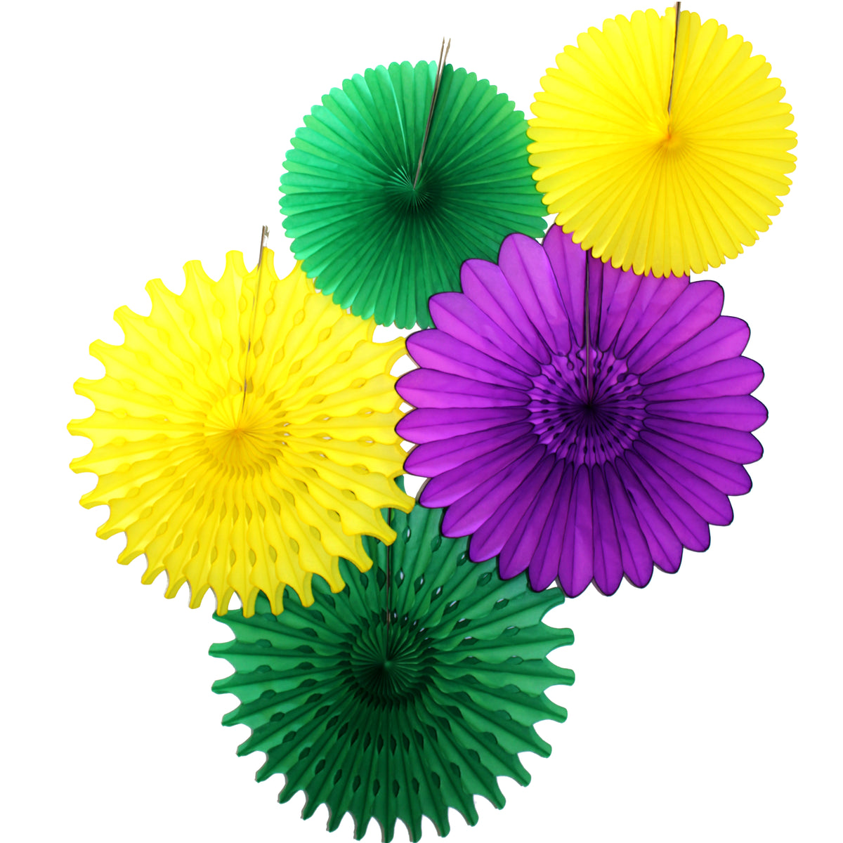 Mardi Gras Tissue Paper Fans - Made in the USA – Devra Party Art