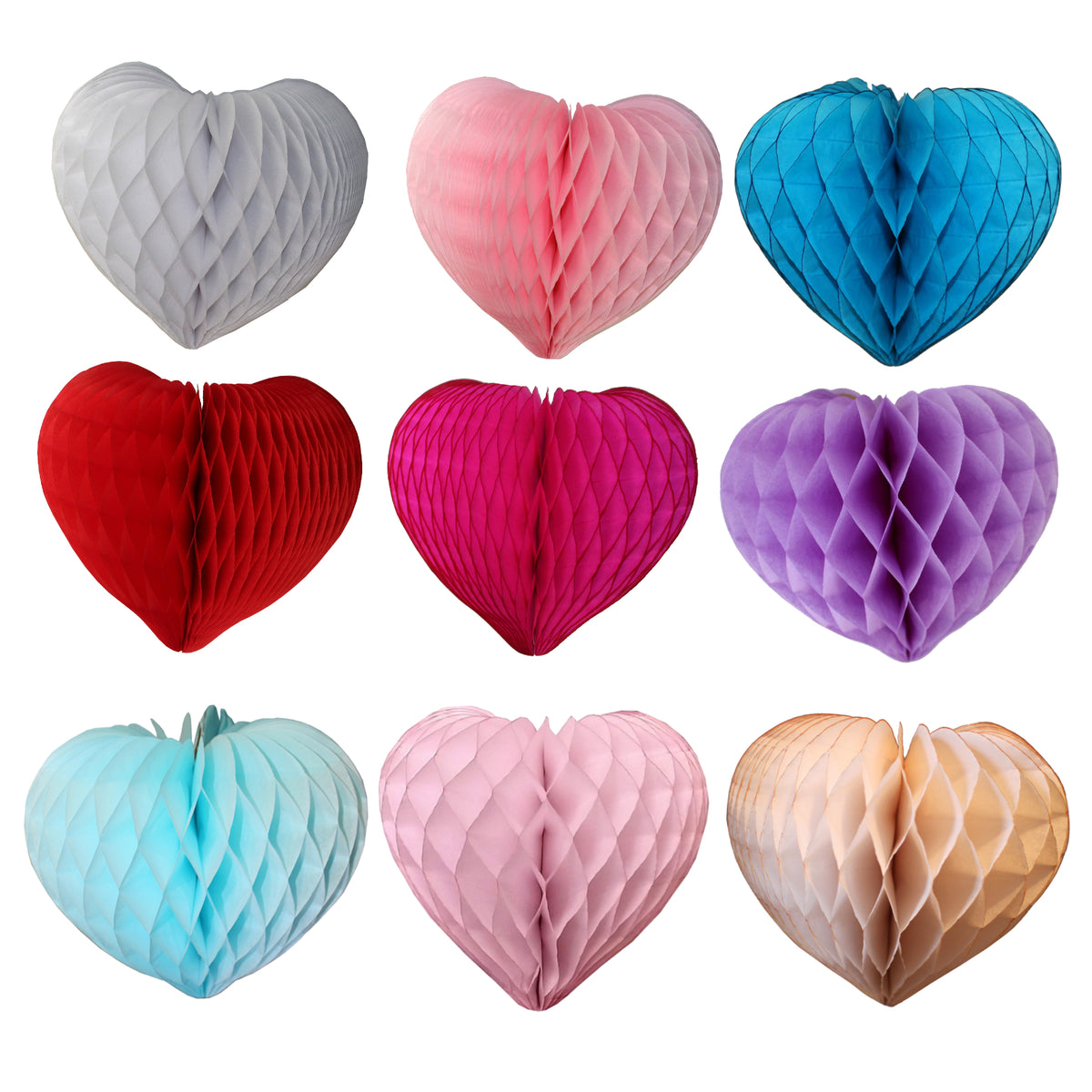 Giant 18 Inch Honeycomb Heart Decorations - Made in USA – Devra Party Art