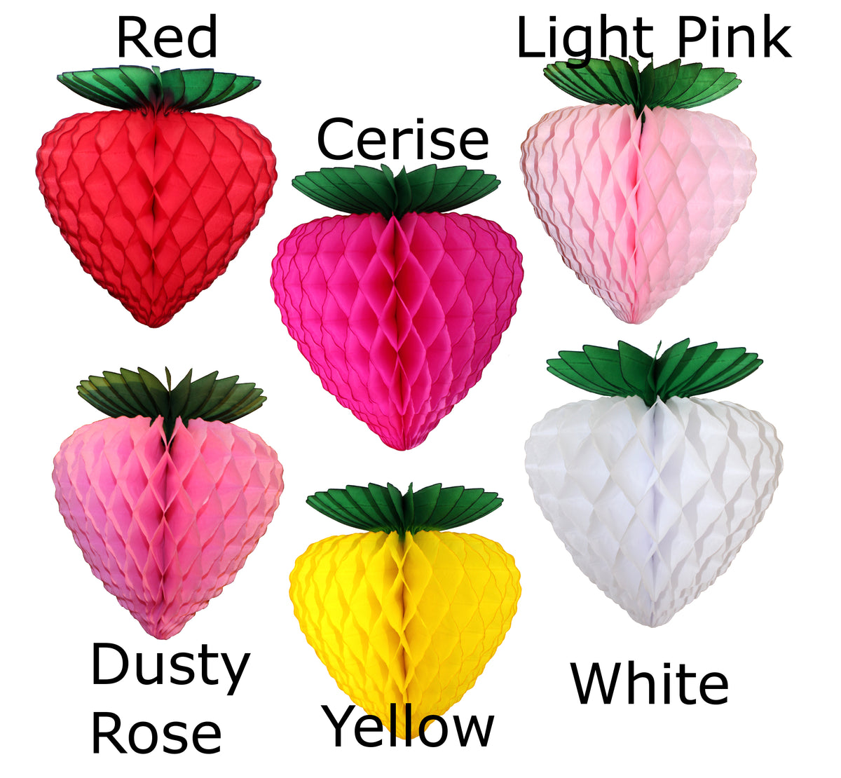 10 Inch Honeycomb Strawberry Decoration - Made in USA - multiple colors ...