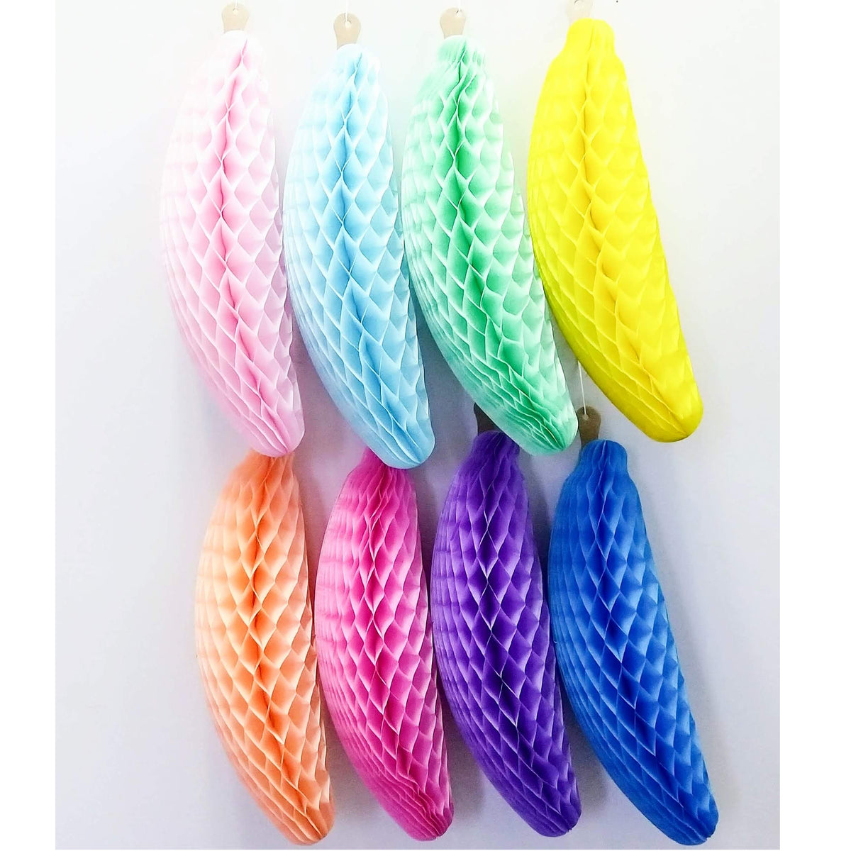 6-Piece Rainbow Honeycomb Banana Decorations - Made in USA – Devra ...