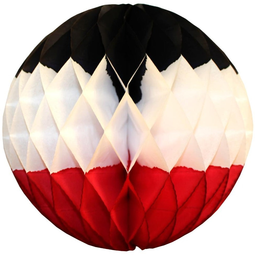 Black, White, & Red Honeycomb Balls - Made in USA – Devra Party Art