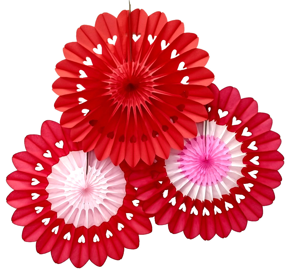 27 Inch Valentine's Day Heart Fans - Made in USA by Devra Party – Devra ...