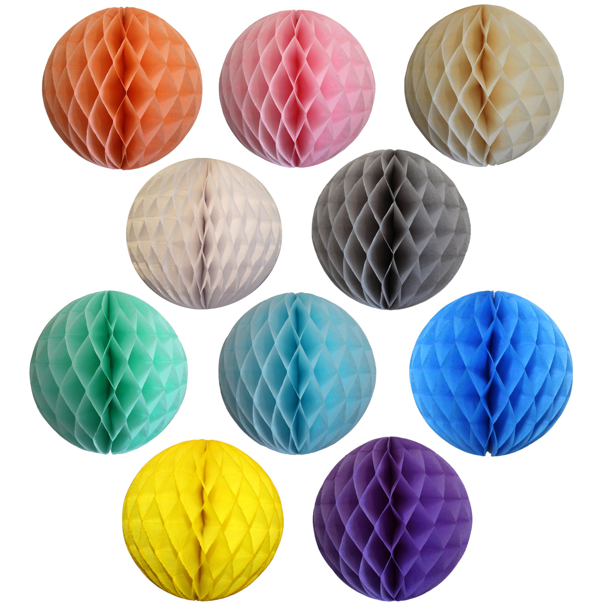 10-Piece Pastel Honeycomb Balls - Made in USA by Devra Party – Devra ...