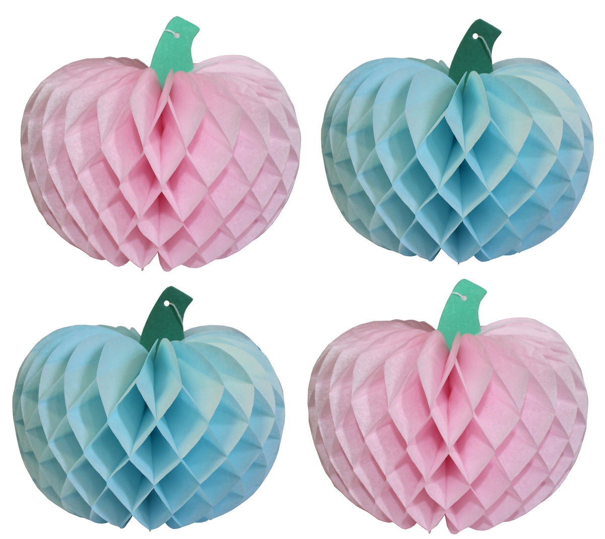 Fall Baby Reveal Party Decorations - Pink & Blue Honeycomb Pumpkins ...