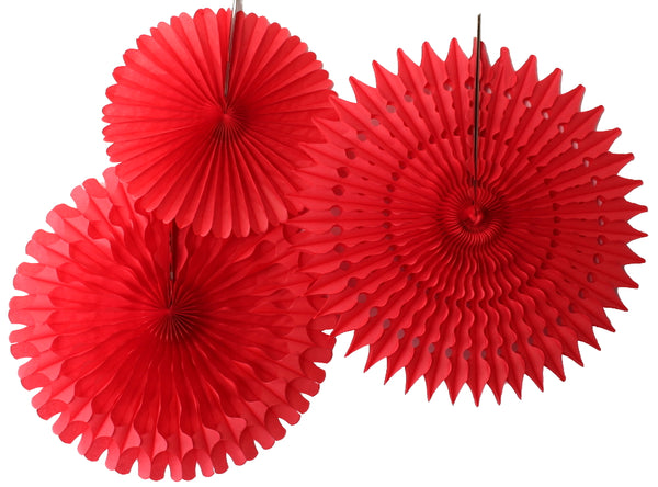 Set of 3 Assorted Tissue Paper Fans - Made in the USA – Devra Party Art