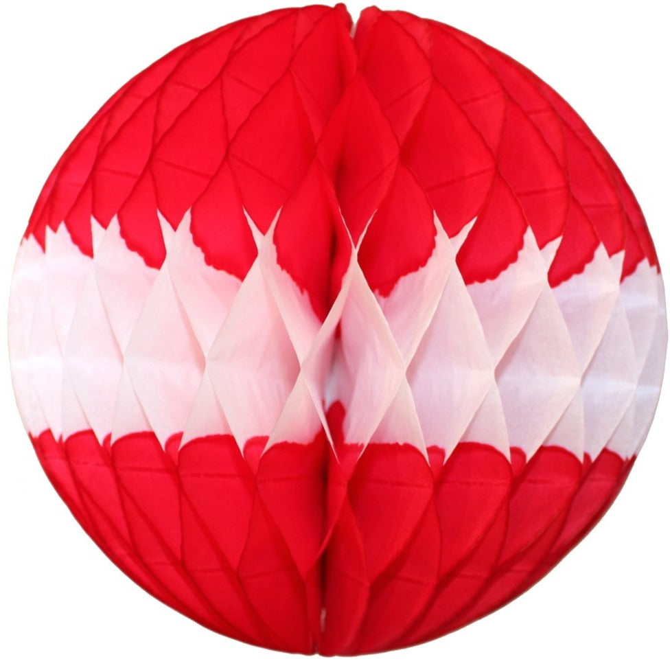 Red & White Honeycomb Paper Balls - Made in USA – Devra Party Art