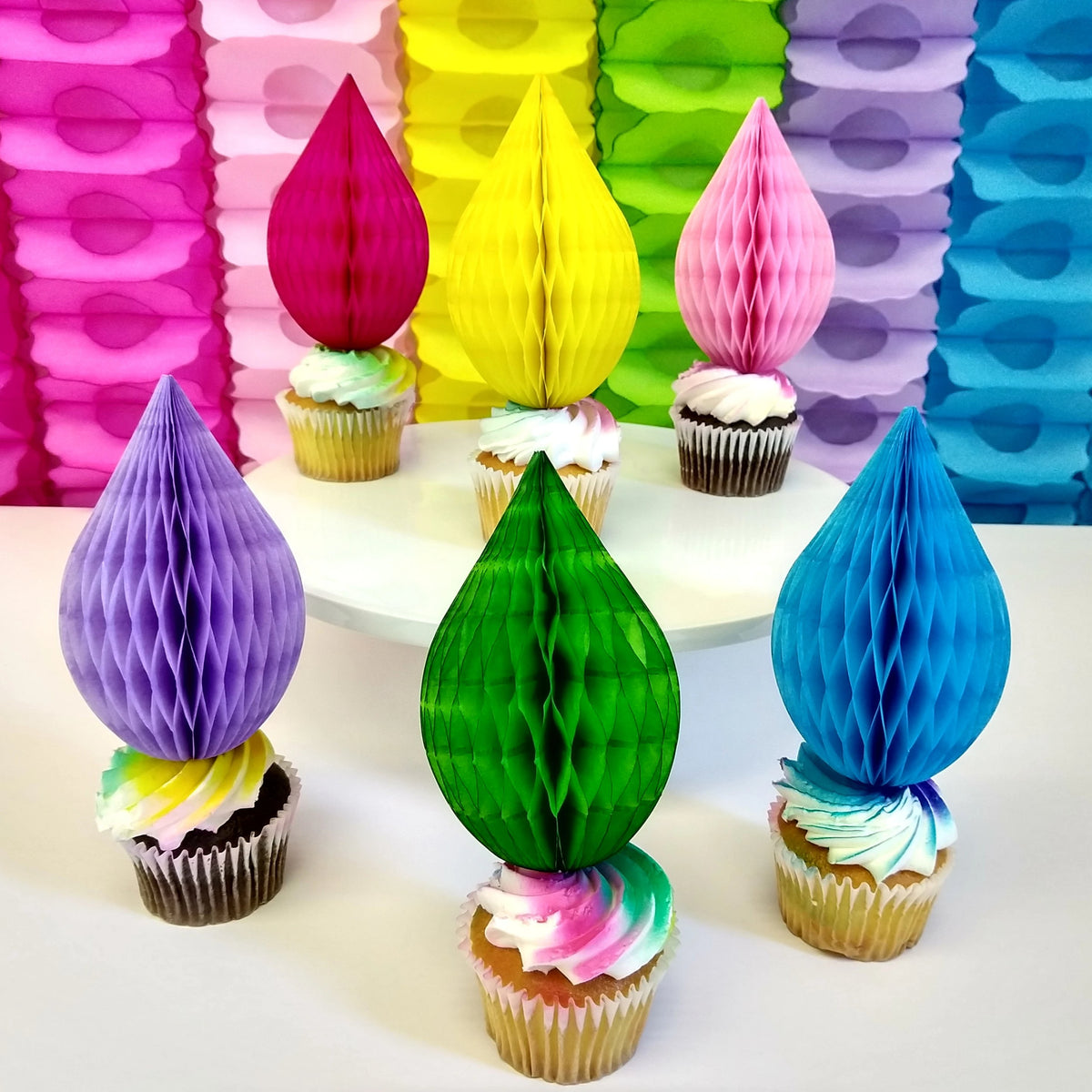 Mini 5 Inch Honeycomb Drop Decorations - 3-Pack - MULTIPLE COLORS ...