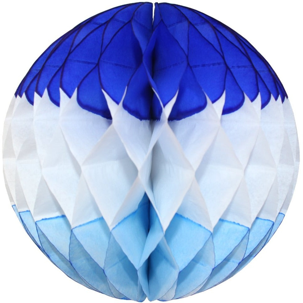 Winter Themed Blue & White Honeycomb Balls - Made in USA – Devra Party Art